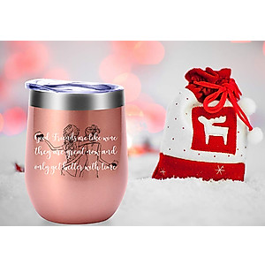 Good Friends Are Like Wine They Are Great Now And Only Get Better With Time Mug.Best Friend,Long Distance Friendship,Birthday,Christmas Gifts for Women,Bestie Wine Tumbler(12oz Rose Gold)