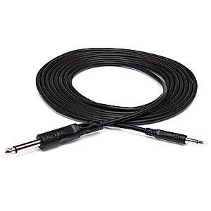 Hosa CMP-305 3.5 mm TS to 1/4" TS Mono Interconnect Cable, 5 feet,Black