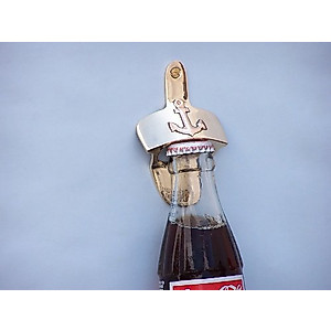 Solid Brass Wall Mounted Nautical Bottle Opener with Anchor by GSM