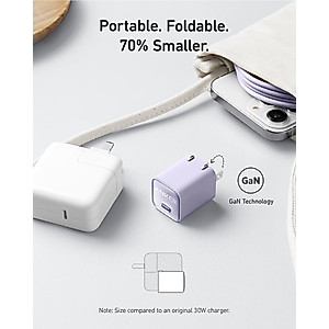 Anker USB C GaN 30W, 511 Charger (Nano 3) with 6ft Bio-Based USB-C to Lightning Cable (MFi Certified), for iPhone 14/14 Pro/14 Pro Max/13/13 Mini/13 Pro/13 Pro Max/iPad Pro