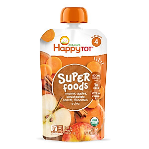 Happy Tot Organics Super Foods, Sweet Potato, Apple, Carrot & Cinnamon, 4.22 Ounce (Pack of 1)