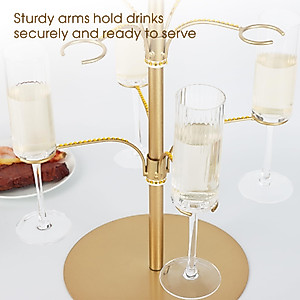 ALIMOTA Cocktail Tree Stand for Drinks Champagne Tower Wine Glasses Holder, 3 Tier 12 Holders, Bar Home Drinks Tree Display Suitable for Gin, Cocktails, Champagne, Wine