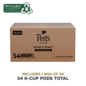 Peet's Coffee, Dark Roast K-Cup Pods for Keurig Brewers - French Roast 54 Count (1 Box of 54) Packaging May Vary