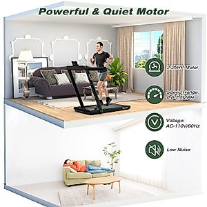Under Desk Treadmill, Superfit 2 in 1 Walking Pad Treadmill Under Desk for Office Home Use, Portable Desk Treadmills with Remote Control, LED Display for Walking and Jogging