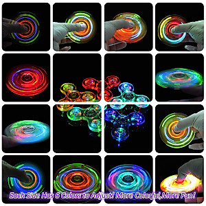 FIGROL LED Light Up Crystal Fidget Spinner for Children｜Easter Gifts Easter Basket Stuffers Party Favors｜Glow in The Dark Party Supplies｜Classroom Prizes Return Gifts