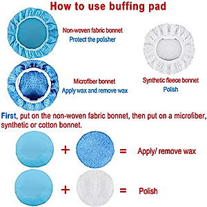 SIQUK 17 Pieces 6 Inch Buffing Pads Foam Polishing Pad Wax Buffer Polish Pads Bonnets Car Polishing Buffing Pad Buffer Attachment for Drill