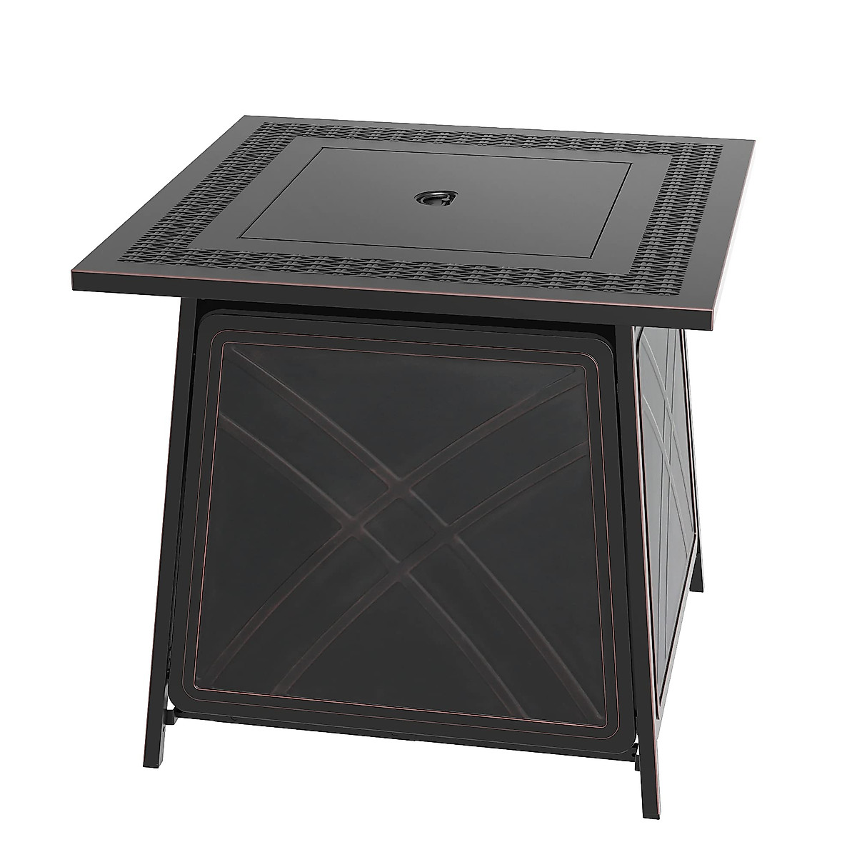 BALI OUTDOORS Gas Firepit Gas Fireplace, 50,000BTU Propane Fire Pit Table 28" Square Gas Fire Pits for Outside Propane, Black