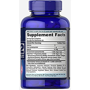 Puritan's Pride Triple Strength Glucosamine, Chondroitin & MSM Joint Soother, 90 Coated Caplets