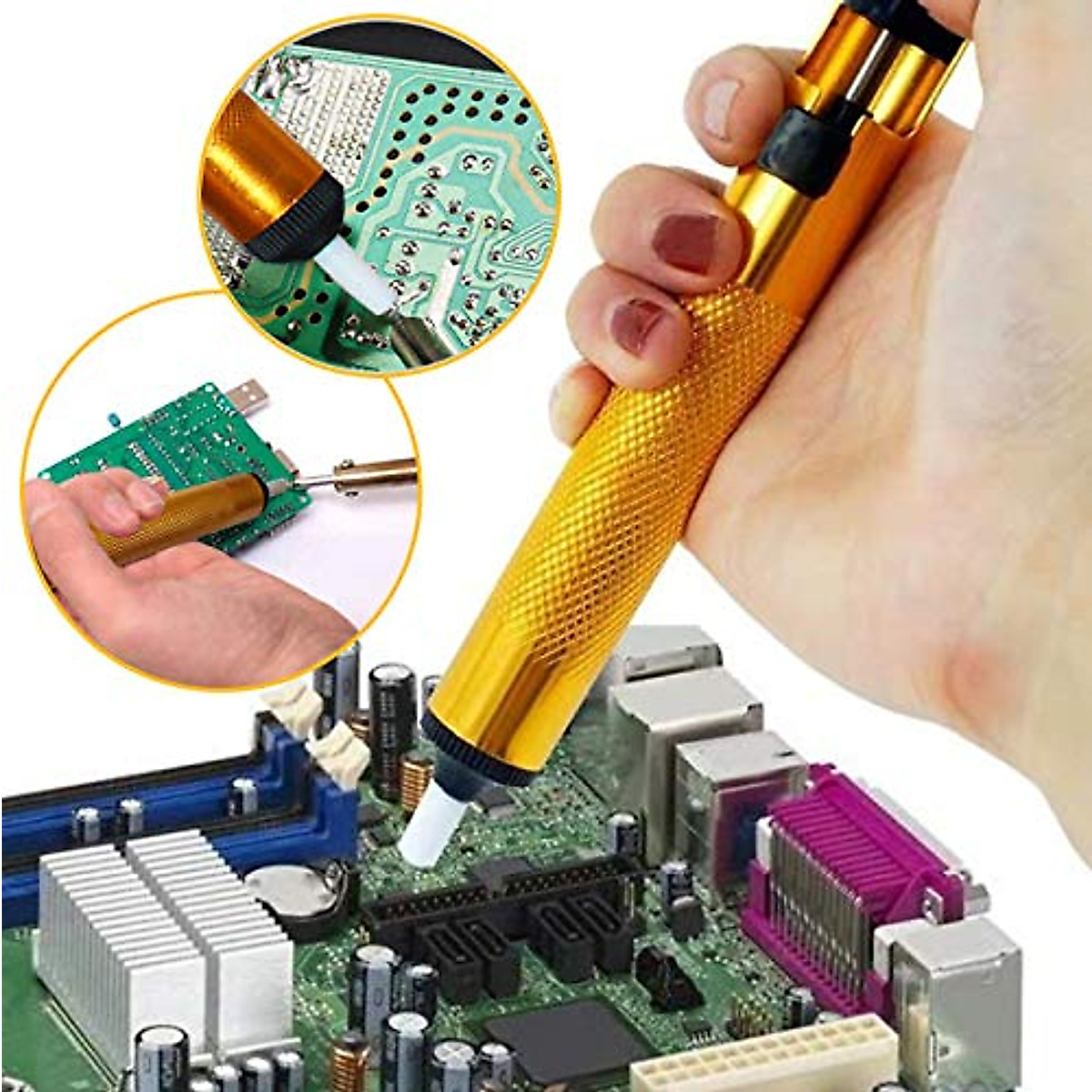 Professional welding tools and desoldering tool sets (11 pieces), desoldering pumps, desoldering wicks, wire cutters, tweezers, soldering iron auxiliary accessories