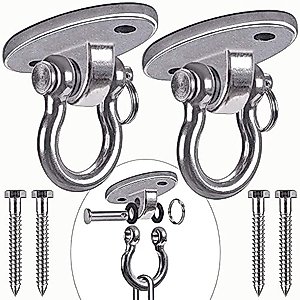 BeneLabel Heavy Duty Swing Hangers - Set of 2 Stainless Steel Hooks for Hammock, Yoga, Sandbag - 900kg Capacity - Indoor & Outdoor Use