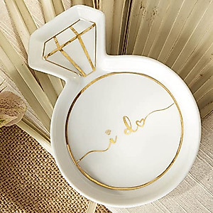 Kate Aspen White Diamond Ring Trinket Dish - Wedding Gift, Decorative Tray, Wedding Ring Holder, Jewelry Tray, Home Décor (23265WT)