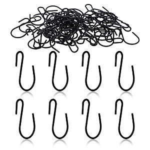 Giantree 60Pcs Mini S Hooks, 1 Inch Small S Hooks for Hanging Small Metal Hooks S Hooks Black, S Shaped Mini Hooks for DIY Crafts Jewellery Hanging Key Chain and Name Plate(Black)