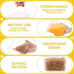 Huwena 30 Pcs 32 oz Deli Containers with Lids and Handles Square Plastic Food Storage Containers Clear Space Saver Restaurant Stackable Containers for Meal Food Prep Kitchen Party Supplies