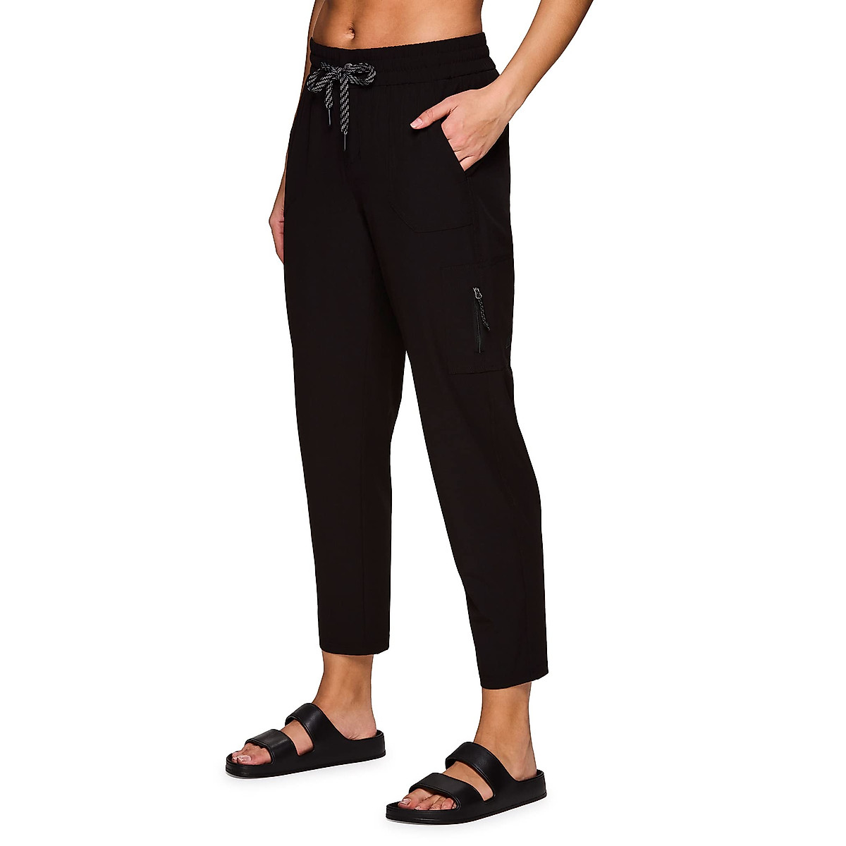 Avalanche Women's Ripstop Pant with UPF 50 Protection Everyday Hiking Ankle Pant with Pockets Quick Drying Pant for Hiking, Golf, Travel Black M