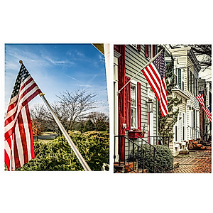 Flag Pole Holder for Outside House, Flag Holder, Flag Holders for Outside, Heavy Duty Flag Pole Mounting Bracket, Flag Bracket, Aluminum Rust Free Coated, Stainless Hardware 1" Diameter