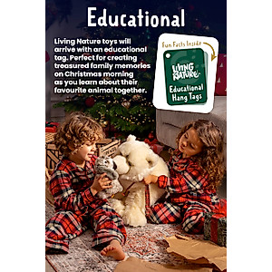 Living Nature Chocolate Labrador Stuffed Animal | Fluffy Dog Animal | Soft Toy Gift for Kids | 8 inches