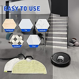 LANMU Replacement Pads for Shark RV2001WD, RV2002WD, AV2001WD AI Robot VACMOP, Reusable Hardwood Floor Cleaning Wet Dry Mopping Cloths Microfiber Mop Refills (4 Pack)