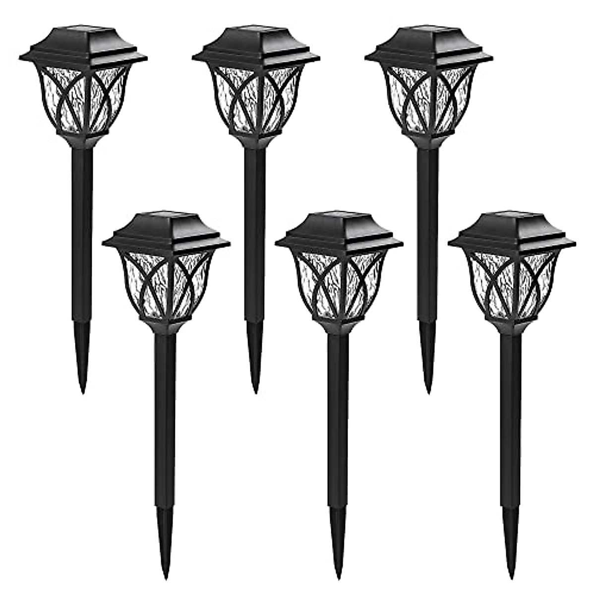 Yomxjs 6 Pack LED Solar Landscape Garden Lights Solar Pathway Lights Outdoor, Waterproof Solar Powered Pathway Lights for Yard, Patio, Landscape, Walkway (Cool White)