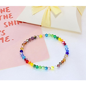 Shapenty 24 Colors Electroplated AB Colored 4mm Small Bicone Faceted Crystal Glass Beads Bulk for Bracelet Necklace Earring Jewelry Making Craft Hair Accessory Beading Sewing Crochet Project, 3000PCS