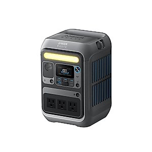 Anker SOLIX C300 Portable Power Station, Outdoor 288Wh LiFePO4 Battery, 300W (600W Surge) Solar Generator, 140W Two-Way Fast Charging, For Camping, Traveling, and Emergencies (Solar Panel Optional) (Renewed)