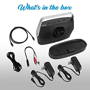Pyle Wireless TV Listening Speaker - Hi-Fi Bedside Digital Assisted TV Amplifier for Hearing Impaired, Portable Speaker for Seniors w/Audio in, Optical in, Headphone Jack, Clock Display - PTVSP50BK