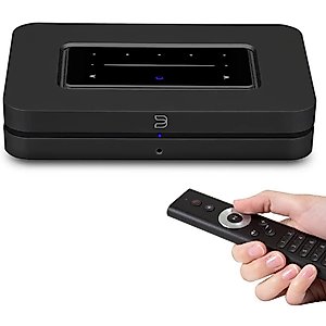 Bluesound Node Wireless Multi-Room Hi-res Music Streamer (N130) + RC1 Remote Combo Bundle (Black)
