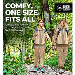 Tough Outdoors Mosquito Jacket - Bug Jacket with Hood for Men and Women - Mosquito Net Jacket for Gardening & Outdoor Protection from Bugs, Flies, Gnats - Green/Jacket Only, Small-Medium