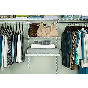Rubbermaid Closet Fasttrack 4 to 8 Ft. Adjustable Wire Shelf Kit, White