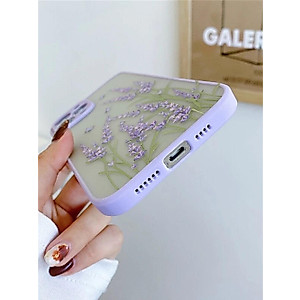 Ownest Compatible with iPhone 14 Case, Magnetic Fitting for MagSafe for Clear Frosted PC Back 3D Flowers Floral Girls Woman and Soft Silicone Slim Shockproof Case for iPhone 14 6.1''-(Pink)