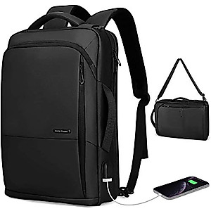MARK RYDEN Business Laptop Backpack,3 in 1 Waterproof Shoulder Bag Handbag for Men and Women with USB Port for 15.6 Inch Laptop