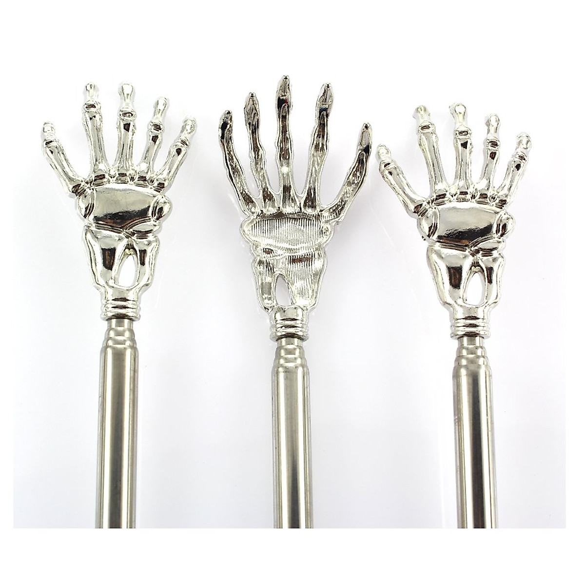 4 Pieces Skull Palm Telescopic Back Scratcher Hand Massager backslap with Rubber Handles(Random Color) (4 Pcs)