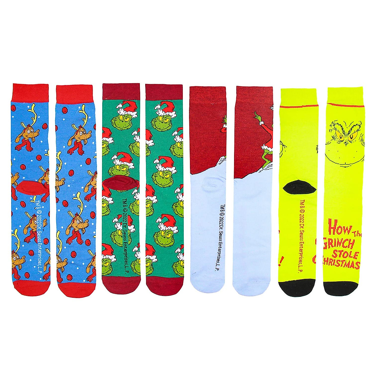 Bioworld The Grinch Merry Grinchmas 12 Grinchy Days Of Socks Mix and Match Gift Box Set