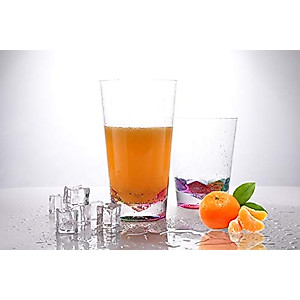 Xinguo yefu plastic 14oz and 22oz Rainbow Colored Acrylic Glasses, Set of 8 BPA Free