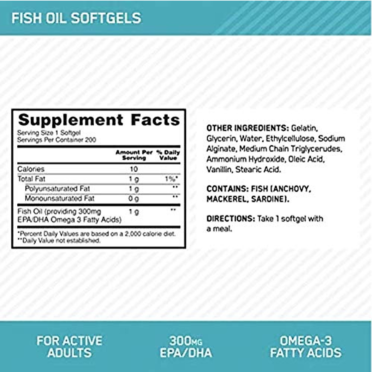 Optimum Nutrition Omega 3 Fish Oil, 300MG, Brain Support Supplement (200 softgels) with Opti-Women, Womens Daily Multivitamin Supplement (120 count) - Bundle Pack