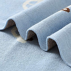 Bleu La La Baby Blanket for Boys 100% Cotton Buttery Soft Cozy Receiving Swaddle Crib Stroller Blanket for Shower Gift Registry for Newborns, Infants, Toddlers (Cars - Baby Blue)