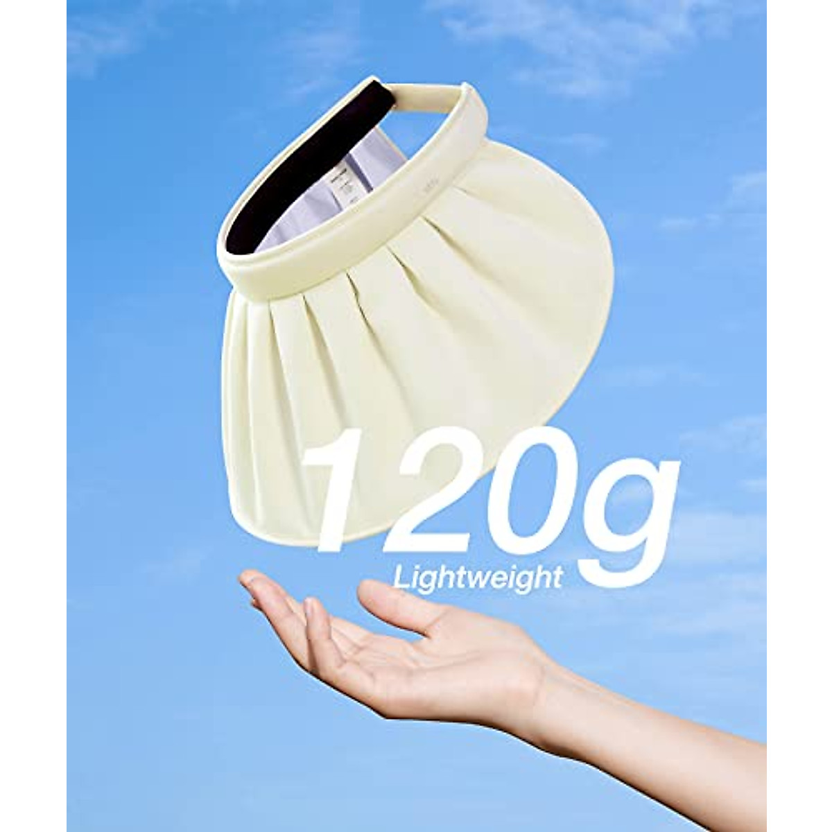 BENEUNDER UPF 50+ Sun Visor Hat - Wide Brim UV Protection for Tennis Golf Beach (Pink)