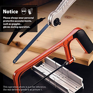 FIRSTINFO H5441 Metal Aluminum Miter Box 9.8 Inch Mitre Box for Manual Saw for Hand Saw 3 Cutting Angles with Fixable Screw