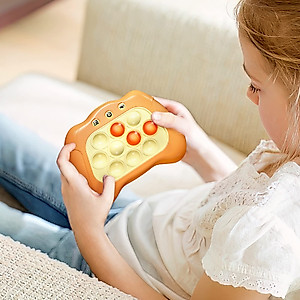 AIQI 2024 LED Push Game Fidget Toy with Music,Four Modes and Electronic Speed Push Game for Stress Relief and Brain Exercise,Ideal for Adults, Boys and Girls [Orange]