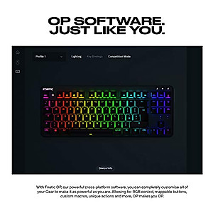Fnatic miniSTREAK Silent LED Backlit RGB Mechanical TKL Gaming Keyboard, MX Cherry Silent Red Switches, Small Compact Portable Tenkeyless Layout Pro Esports Gaming Keyboard (US Layout QWERTY)