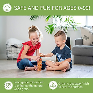 PERCHED Natural Cedar Stacking Rocks, Large Wooden Blocks, Montessori Puzzle Game, Toddler Toys For Classroom, Wood Balancing Stones Set (6 Pc)