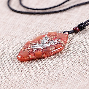 Day Day Up Phoenix Rising Necklace Glow In The Dark Pendant Orgone Pendant With Copper Sacral Chakra Stone Lucky Charm Necklace