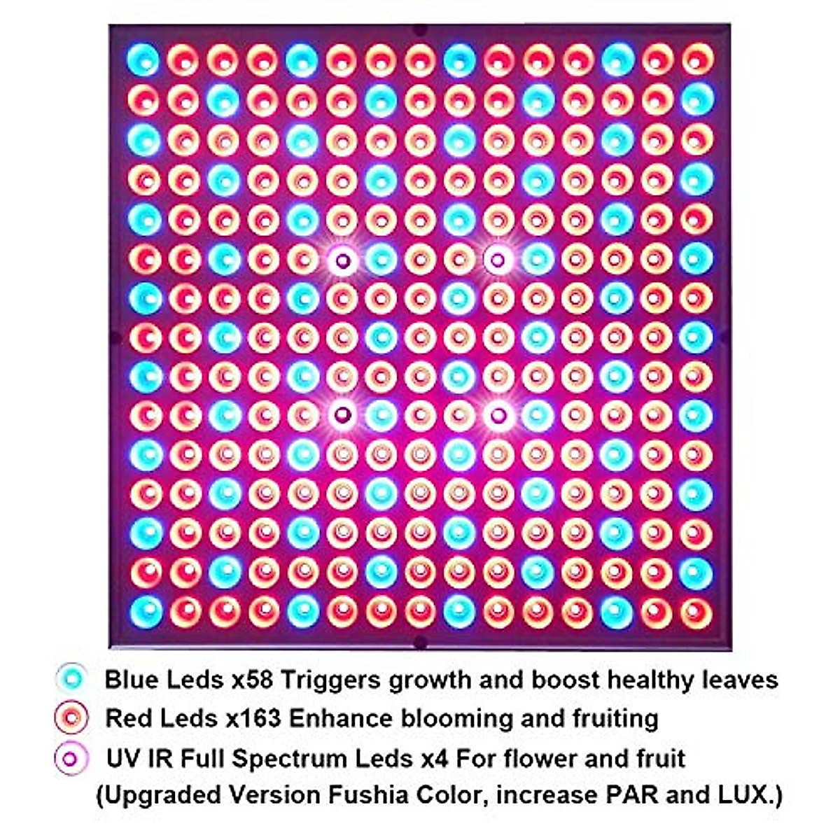 Osunby LED Grow Light 75W UV IR Growing Lamp for Indoor Hydroponic Plants