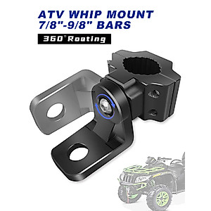 ZIDIYORUO Whip Light Mounts for ATV, Quad ATV Light Mounts Fit 0.875", 1", 1.125" Rack Bars and Bandlebars, Adjustable ATV Mount Made of Alloy Aluminum, Easy Installation (2 pcs Black)