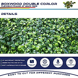Windscreen4less Artificial Faux Ivy Leaf Decorative Fence Screen 20'' x 20" Boxwood/Milan Leaves Fence Patio Panel, Harmonious Boxwood 7 Pieces