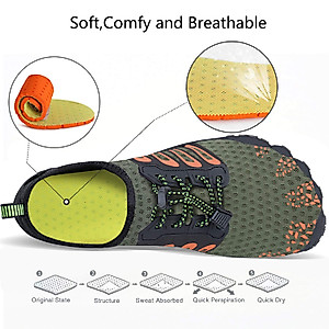 MAYZERO Water Shoes Men Women Swim Surf Shoes Beach Pool Shoes Wide Toe Hiking Aqua Shoes Winter House Slippers