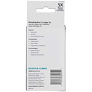 Loupe by Bausch & Lomb, 5x Watchmaker Loupe, Sight Savers, Black