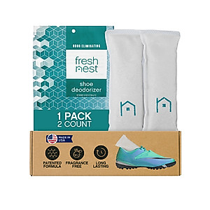 Fresh Nest Shoe Deodorizer (2-Pack) - Odor Eliminator, Freshener for Sneakers, Gym Bags, and Lockers