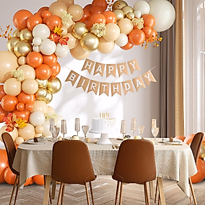 149pcs Fall Balloon Arch Kit Thanksgiving Balloon Arch Little Pumkin Balloon Garland with Brown Burnt Orange Balloons Different Sizes for Birthday Little Pumpkin Wedding Fall Baby Shower Decorations