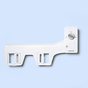 TUSHY Basic 2.0 Bidet Toilet Seat Attachment | Modern Sleek Design. Fresh Clean Water Sprayer. (Non-Electric Self Cleaning Adjustable Nozzle), White/Silver Knob