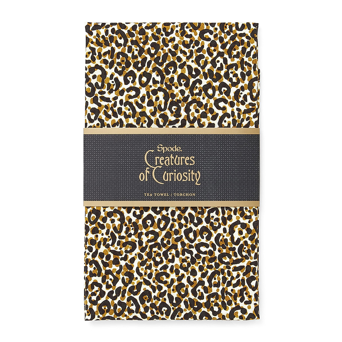 Spode Creatures of Curiosity Leopard Tea Towel | Cotton Dish Towel | Highly Absorbent | Quick Drying | Multi-Purpose Absorbent Kitchen Towel | Leopard Print (1 Pack)